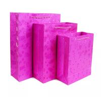 China 30gsm-160gsm Rose Pink Blue Glitter Gift Bags For Supermarket for sale