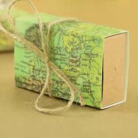 China 7.8x5x2.8cm Rectangle World Map Gift Box CDR EPS Wedding Candy Favor Containers for sale