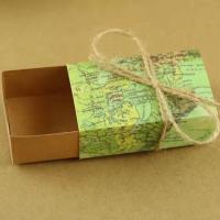 China 7.8x5x2.8cm Rectangle World Map Gift Box CDR EPS Wedding Candy Favor Containers for sale