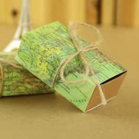 China 7.8x5x2.8cm Rectangle World Map Gift Box CDR EPS Wedding Candy Favor Containers for sale
