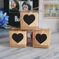 China Laser Cut Heart Wedding Paper Box 5x5x5cm Birthday Party Favor Boxes for sale