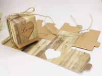 China Laser Cut Heart Wedding Paper Box 5x5x5cm Birthday Party Favor Boxes for sale