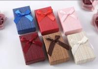 China Luxury Jewelry Embossing Cardboard Gift Packaging Box With Ribbon for sale