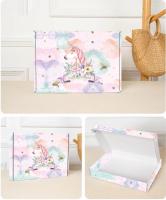 China OEM ODM Unicorn Print Corrugated Paper Carton Recycled Colorful Jewelry Box for sale