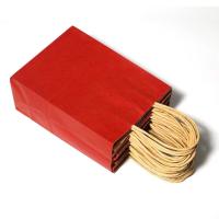 China Reinforced Handle 32x11x25cm Brown Kraft Paper Bags 100% Recyclable for sale