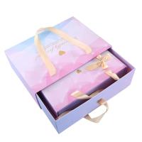 China Fantasy Purple 2mm Cardboard Embossed Gift Box With Pull Out Drawer for sale