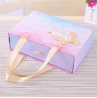 China Fantasy Purple 2mm Cardboard Embossed Gift Box With Pull Out Drawer for sale