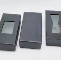 China CDR AI PSD Black Rectangular Cardboard Gift Box With Transparent Lid for sale