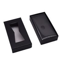 China CDR AI PSD Black Rectangular Cardboard Gift Box With Transparent Lid for sale