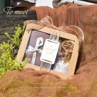 China 20cm*7cm*17cm Orange Coated Holiday Gift Boxes With Transparent Windows for sale