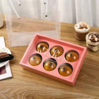 China CMYK PMS Recycled Paper Gift Box 6 Compartment Cupcake Container for sale