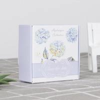 China Blue Green Pink Ivory Paper Scrunchie Packaging Box Glossy Lamination for sale