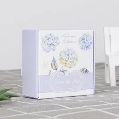 China Blue Green Pink Ivory Paper Scrunchie Packaging Box Glossy Lamination for sale