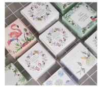China Blue Green Pink Ivory Paper Scrunchie Packaging Box Glossy Lamination for sale