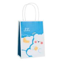 China 120gsm Bear Print Recyclable Kraft Paper Bags Custom Shopping Paper Bag For Food for sale