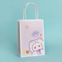China 120gsm Bear Print Recyclable Kraft Paper Bags Custom Shopping Paper Bag For Food for sale