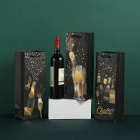 China Custom Print Wine Bottle Paper Bags Gold Stamping Corrugated Cardboard Boxes for sale