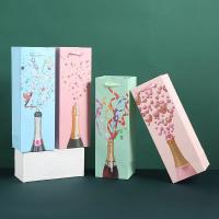 China Custom Print Wine Bottle Paper Bags Gold Stamping Corrugated Cardboard Boxes for sale