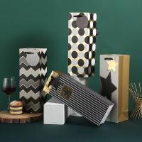 China Custom Print Wine Bottle Paper Bags Gold Stamping Corrugated Cardboard Boxes for sale