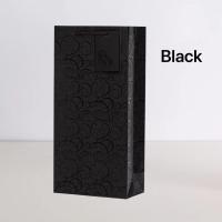 China Hot Stamping 190gsm Kraft Double Wine Bottle Bags PP Rope Handle 2 Bottle Wine Carrier for sale