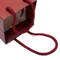 China Luxury Gift Packaging Custom Printed Bottle Wine Paper Bags Dark Red Wine Bottle Paper Bags With Handles for sale