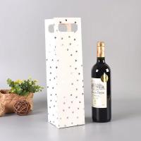 China 12.5x11x33.6CM Gold Printed Wine Bottle Paper Bags Customized for sale