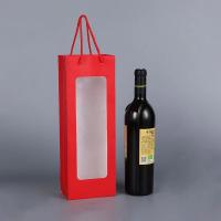 China 100gsm To 130gsm Personalized Paper Wine Bags With Clear Window for sale