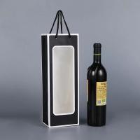 China 100gsm To 130gsm Personalized Paper Wine Bags With Clear Window for sale