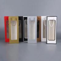 China 100gsm To 130gsm Personalized Paper Wine Bags With Clear Window for sale