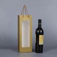 China 100gsm To 130gsm Personalized Paper Wine Bags With Clear Window for sale