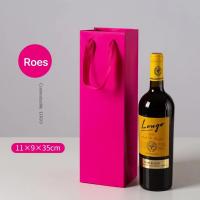 China 157gsm Insulated Washable Brown Paper Wine Bags Die Cut Handle for sale