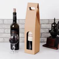 China 10cm*35cm*10cm Wine Bottle Paper Bags Biodegradable 2 Bottle Wine Gift Bag for sale