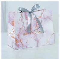 China Personalize LOGO Marble paper custom gift bag Paper Delivery Bags  with ribbon handle for sale
