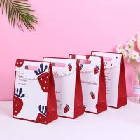 China 130gsm Strawberry Print Present Paper Bags Ivory Board Box 40cm*12cm*30cm for sale