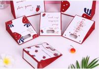 China 130gsm Strawberry Print Present Paper Bags Ivory Board Box 40cm*12cm*30cm for sale