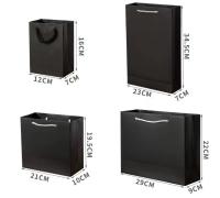 China OEM Luxury Black Paper Jewelry Gift Bags 12x16x7cm To 29x22x9cm for sale