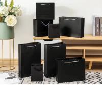China OEM Luxury Black Paper Jewelry Gift Bags 12x16x7cm To 29x22x9cm for sale