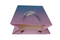 China 27cm*20.3cm*11cm Gravure Printing Cosmetic Paper Bags With Button for sale
