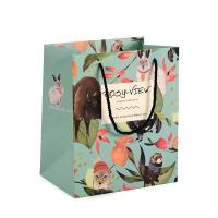 China 27cm*20.3cm*11cm Gravure Printing Cosmetic Paper Bags With Button for sale