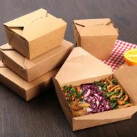 China CMYK Pantone Kraft Pasta Salad Box OEM ODM Disposable Paper Lunch Box for sale