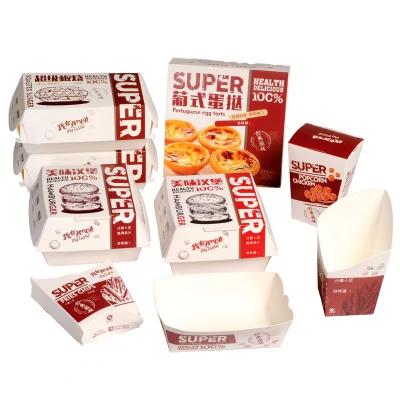 China Fried Chicken Food Container Paper Box 10.6*9.7*6.5cm Paper Take Away Containers for sale