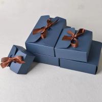 China 1800gsm Chocolate Kraft Paper Candy Boxes Bow Tie Wedding Party Favor Boxes for sale