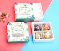 China 20x14x6cm Biodegradable Food Container Paper Box Mooncake Paper Box With Lid for sale