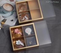 China 20x14x6cm Biodegradable Food Container Paper Box Mooncake Paper Box With Lid for sale