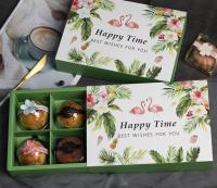 China 20x14x6cm Biodegradable Food Container Paper Box Mooncake Paper Box With Lid for sale