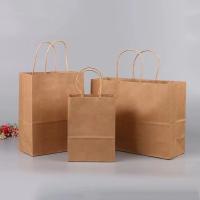China Custom Logo Printed Paper Shopping Bags Paper Grocery Bags With Handles for sale