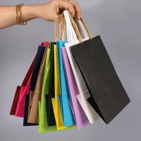 China Custom Logo Printed Paper Shopping Bags Paper Grocery Bags With Handles for sale