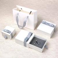 China ODM Necklace White Grey Kraft Paper Jewelry small gift boxes With Drawer for sale