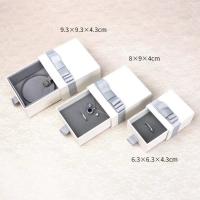 China ODM Necklace White Grey Kraft Paper Jewelry small gift boxes With Drawer for sale