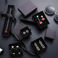 China Black Paper Jewellery Packaging Jewelry Box For Earrings And Necklaces for sale
